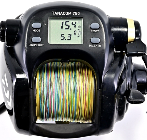 25h/7km w/Line Cord Daiwa TANACOM 750 Auto Jigging Electric Reel Tested ...