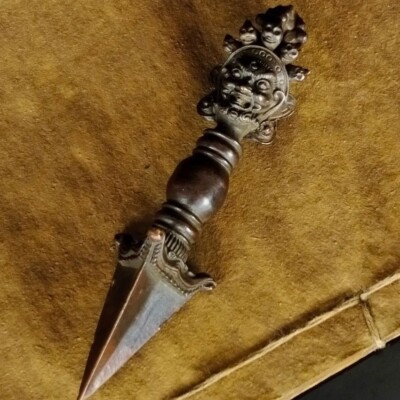 Collection chinese old bronze Tibetan magic weapon magic pestle crafts ...