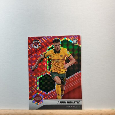 2021-22 Mosaic Soccer Road to FIFA QATAR Ajdin Hrustic RED Mosaic Prizm ...