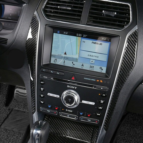 For Ford Explorer Carbon Fiber Front Center Console Panel Cover Trim ...