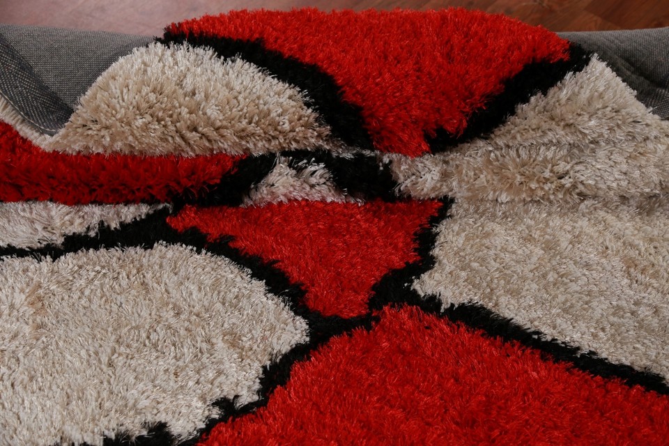 High-quality Modern Shaggy Rug 5x8 ft Eye-Catching Abstract Design rug ...