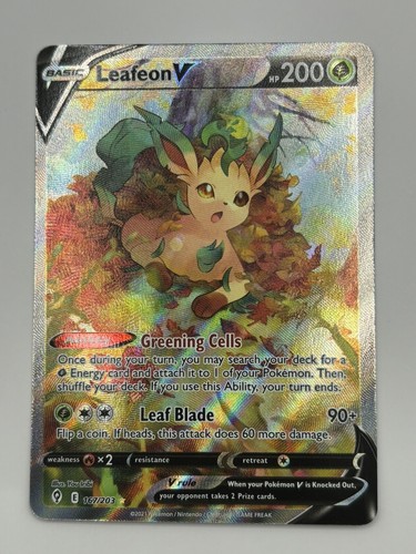 Leafeon V 167/203 Evolving Skies Alt Full Art Pokemon Card Near Mint ...