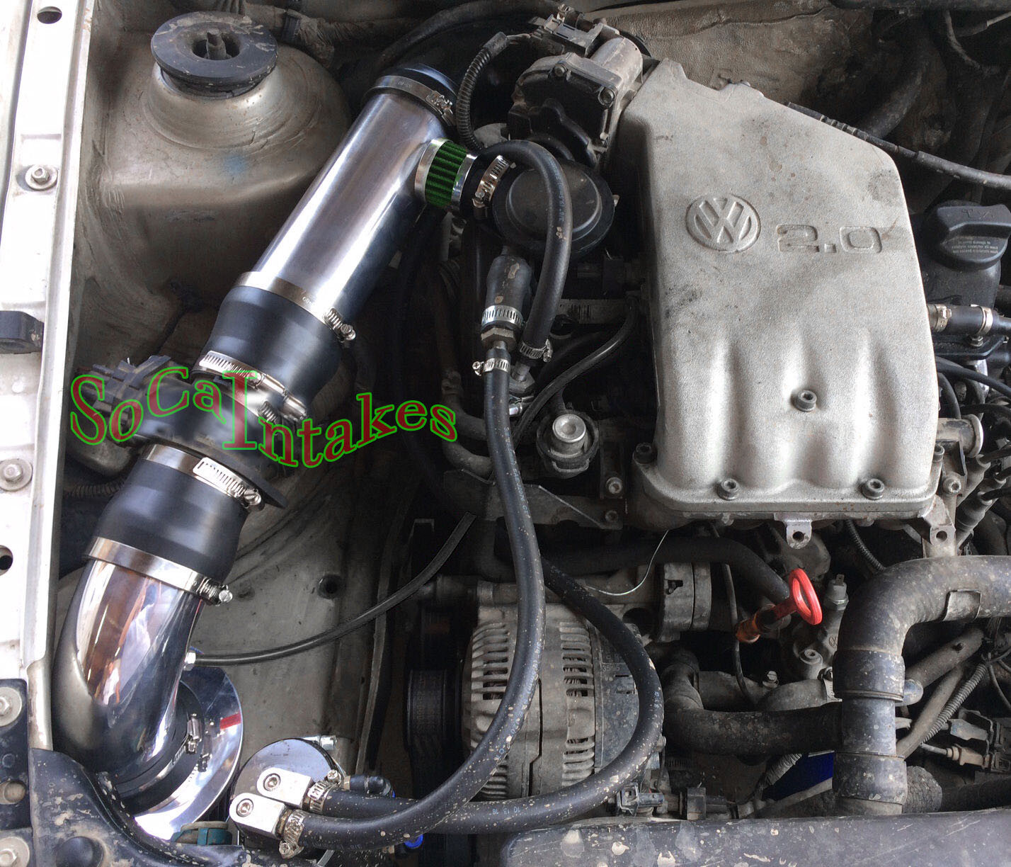 Black Green Cold Air intake system For 1993-98 Volkswagen Golf Jetta ...