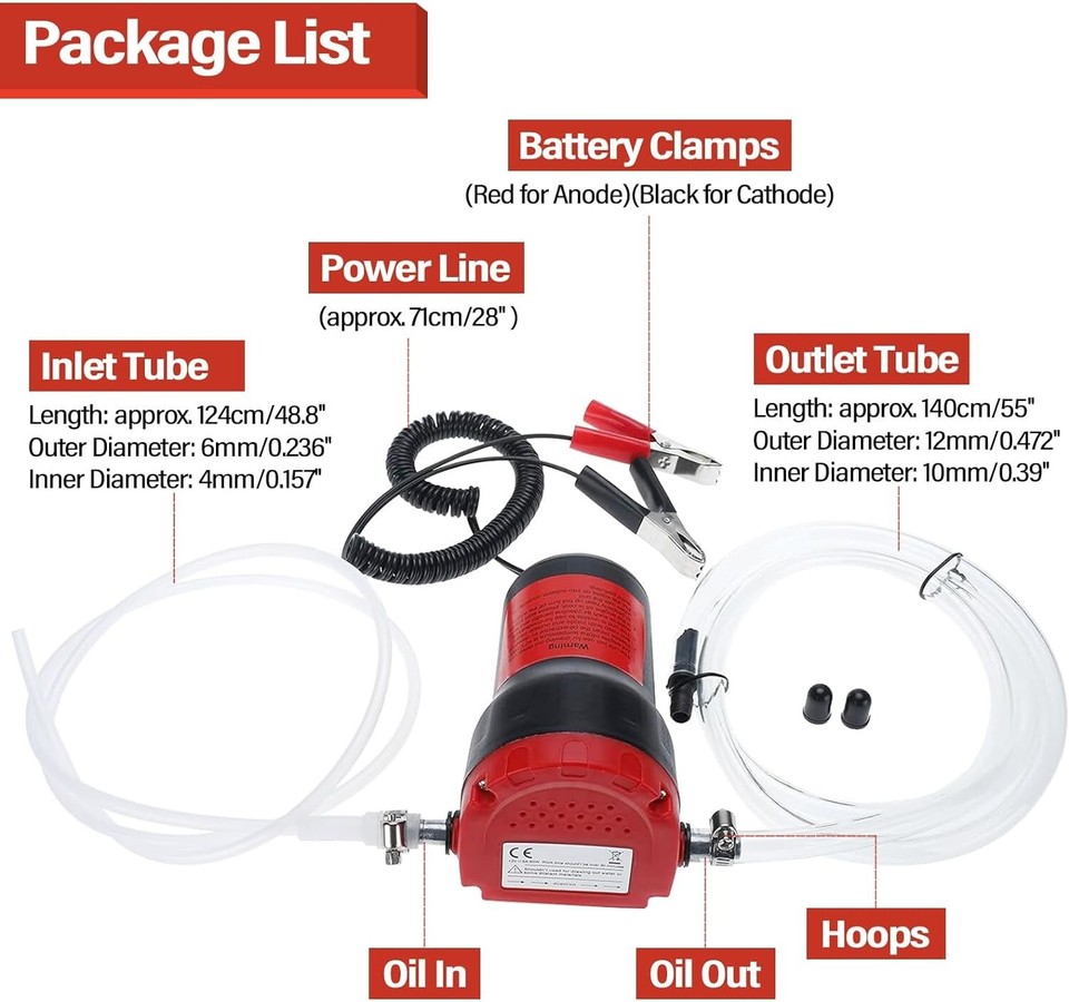 12V 60W Electric Oil Transfer Pump Fast Change Transmission Fluid ...