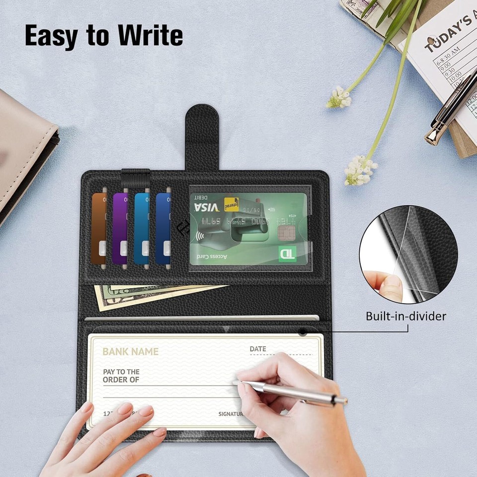 Checkbook Cover RFID Blocking Standard Register Duplicate Checks with ...