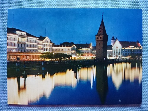 Old Postcard Lindau at Lake Constance Night Shot 1970s | eBay