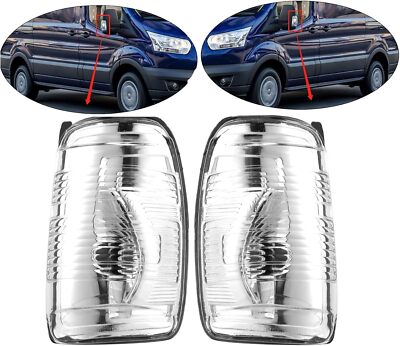 FOR FORD TRANSIT MK8 WING MIRROR INDICATOR LENS COVER LEFT + RIGHT SET ...
