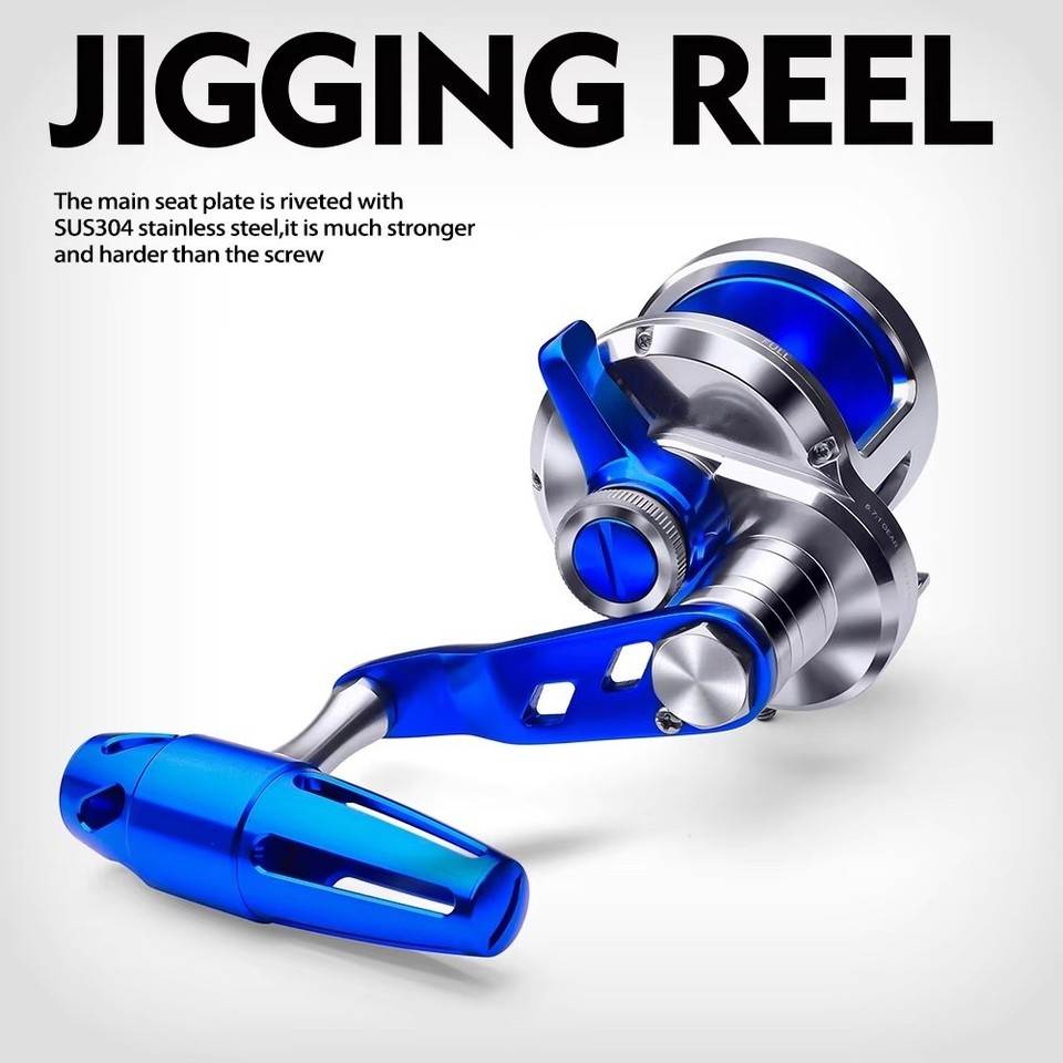 Full Metal Trolling Jigging Reel Power Drag Deep Sea Saltwater Fishing ...