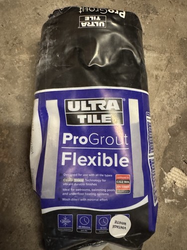 Ultra Tile Pro Grout Waterproof, Flexible Tile Grout, Vintage White 3kg ...