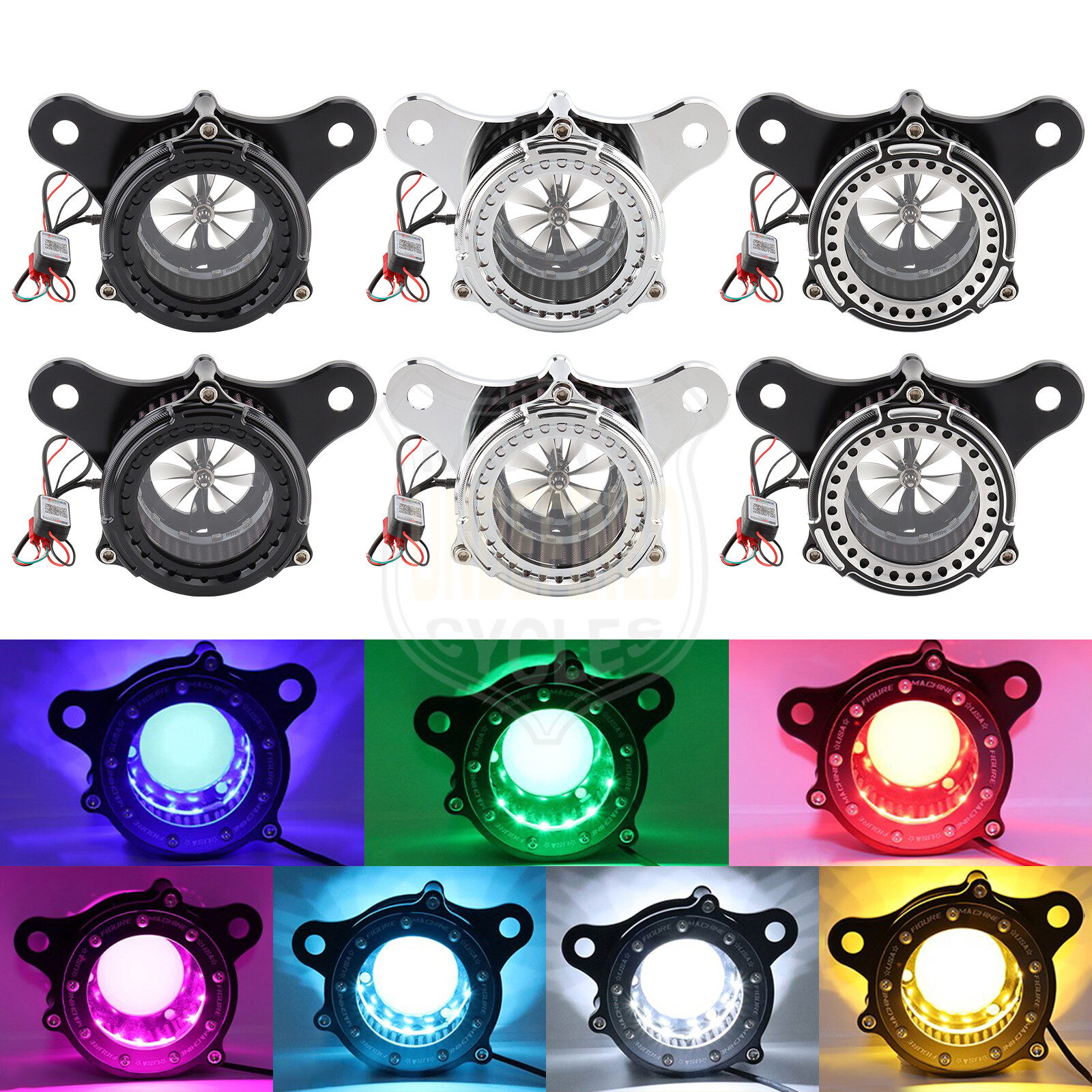 Mini Air Cleaner Intake Filter W/ LED Lights For Harley Softail Touring ...