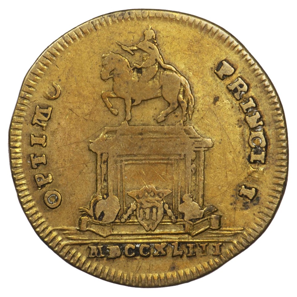 France Nuremberg token 1743 louis XV Optimo Principi brass Feuardent ...