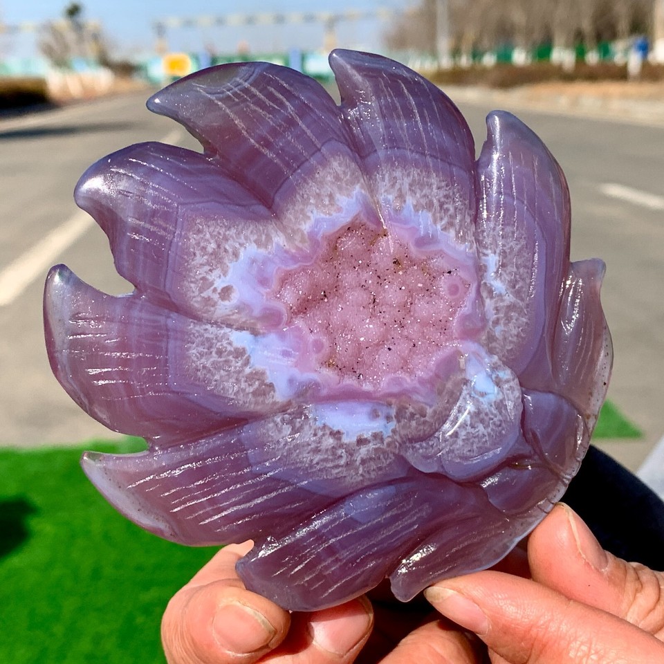166G Natural Purple Agate Geode Nine-tailed Fox chakra spiritual sample ...