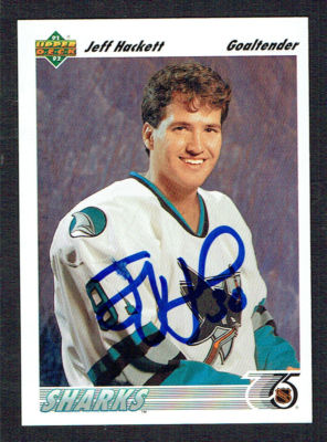 Jeff Hackett #58 signed autograph auto 1991-92 Upper Deck Hockey Card ...