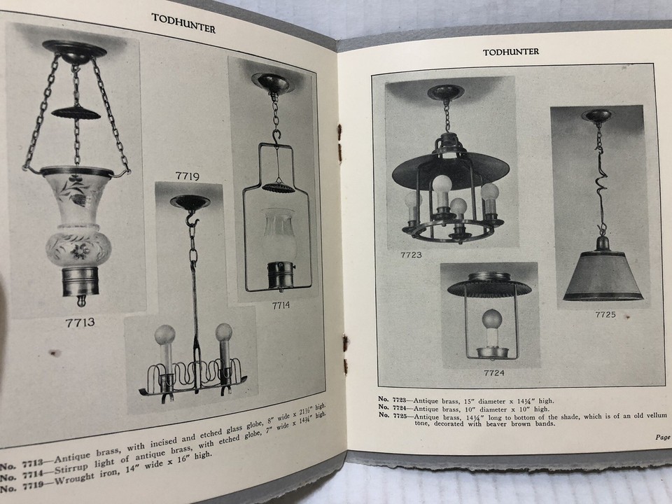 Rare 1926 Todhunter Lighting Catalog + PRICE of Early American ...