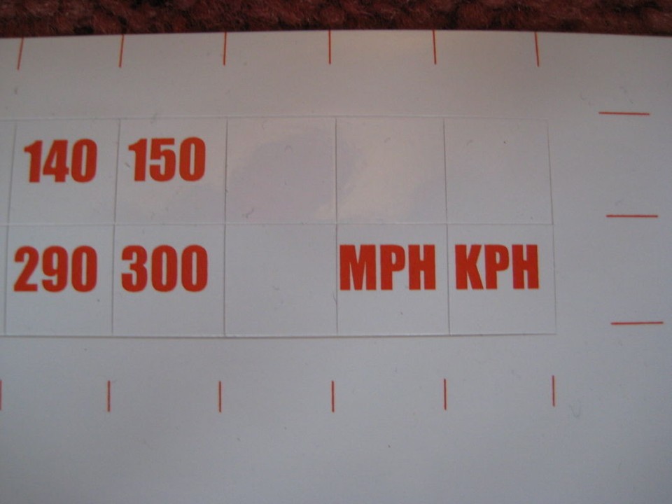SPEEDO OVERLAY CONVERSION KIT STICKERS MPH or KPH WHITE SPEEDOMETER ...
