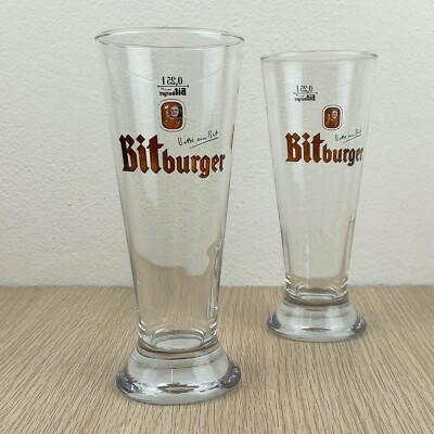 Bitburger Beer Glass German Draught Beer Metallic Copper Coloured Logo ...