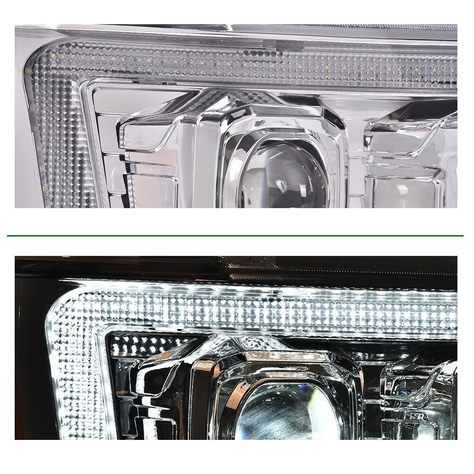 LED Tube Dual Projector Lamp Headlights Fit For 2007-14 Tahoe Suburban ...