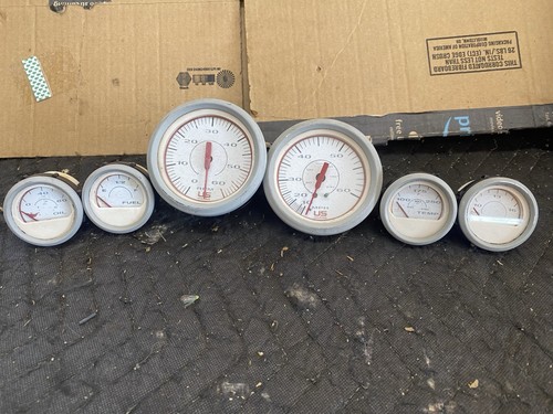 US marine Boat Gauge Set Of 6pcs White Faced Used #6 | eBay