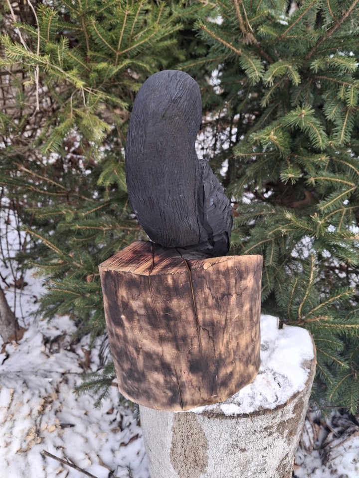 Chainsaw Carved Raven Crow Black Bird Birds Art Sculpture Wood Carving ...