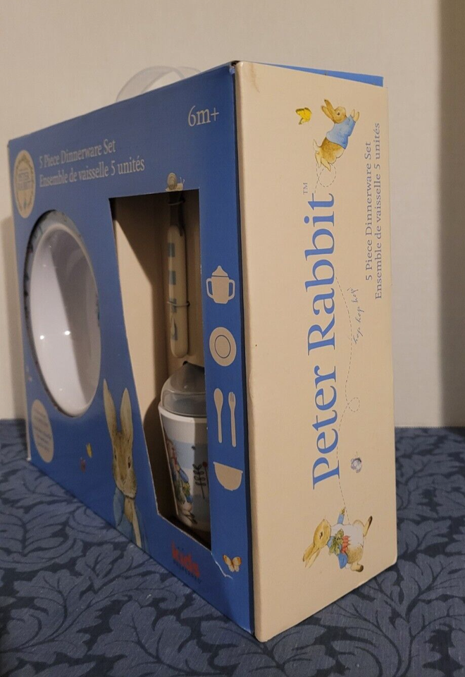NEW Beatrix Potter Peter Rabbit 5 Piece Melamine Dinnerware Set BPA ...