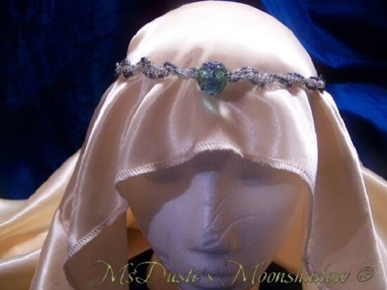 * Peach SCA Snood Head Gear (Veil Only) RENAISSANCE Head Band Not ...