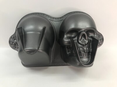 Wilton 3D Skull Cake Pan Mold Cast Aluminum Skeleton Halloween | eBay UK
