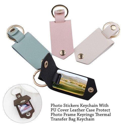 Photo Stickers Keychain Protect Photo Frame Key Chain Pendant Men Women ...