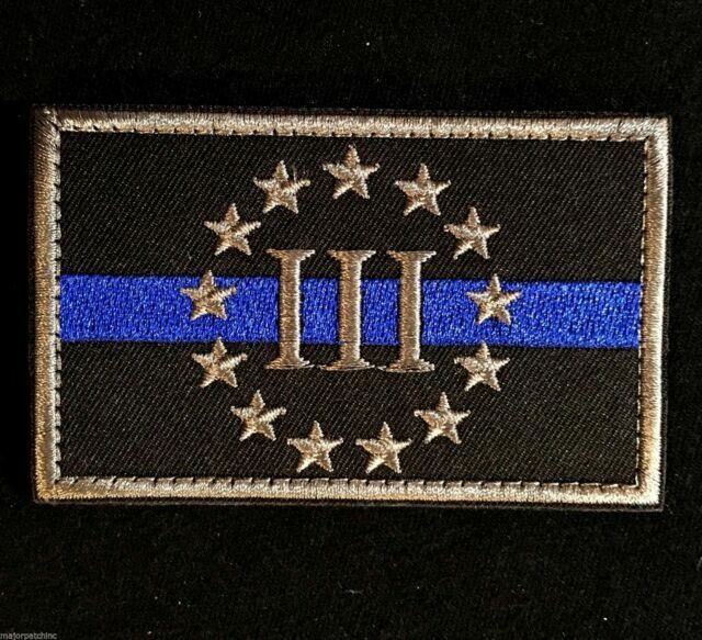 Threeper 3 Er 3 Percenter US Police Thin Blue Line SWAT Army Velcro ...