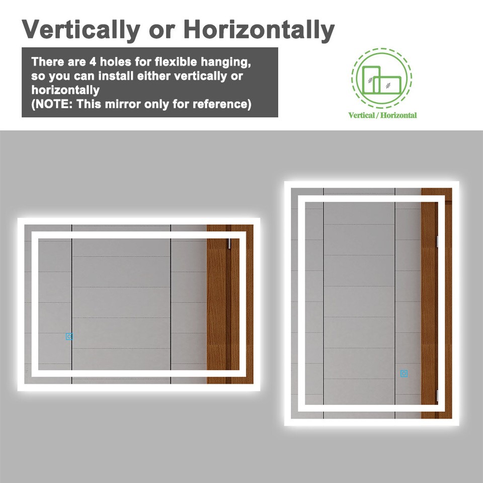 Large Size Bathroom Mirror LED Light Anti Mist Wall lighted Mirror with ...