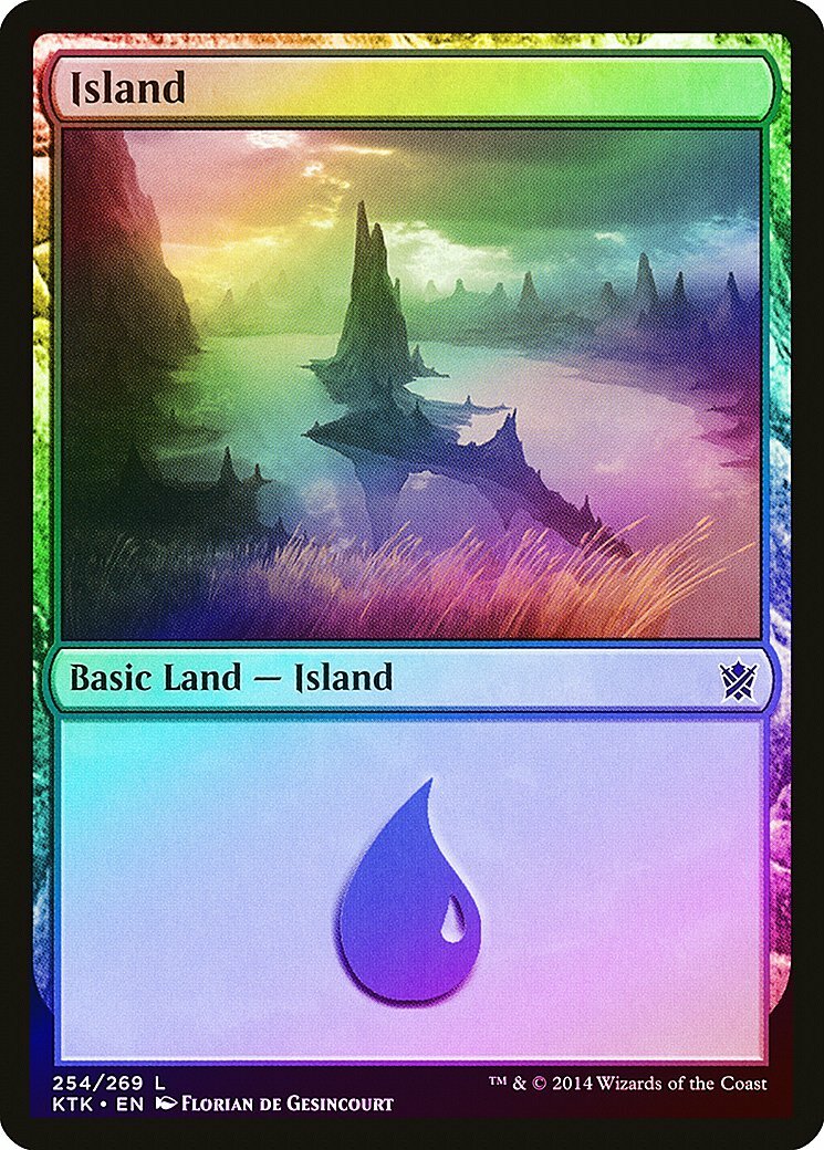 Island (254) FOIL Khans of Tarkir PLD Basic Land MAGIC MTG CARD ...