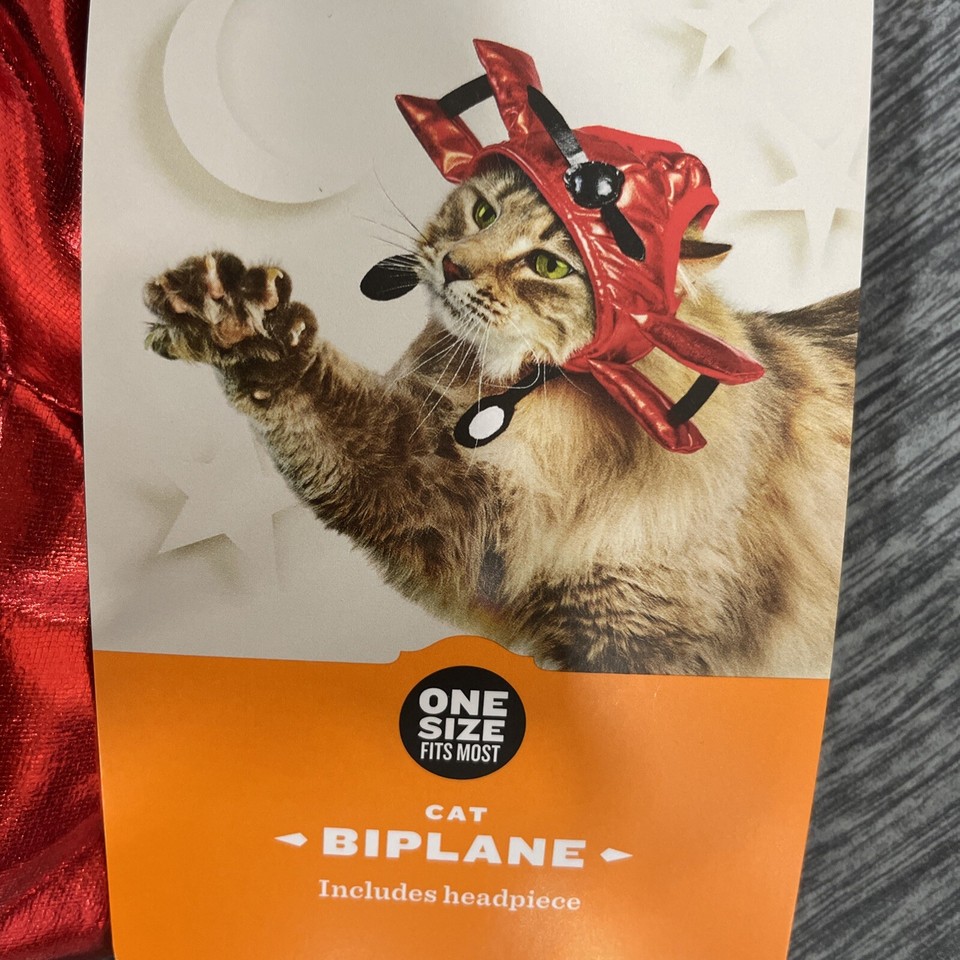 Red Cat Biplane Headpiece Costume | eBay