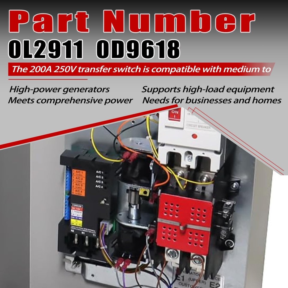 0L2911 200A Automatic Transfer Switch with Handle For Generac 200 Amp ...