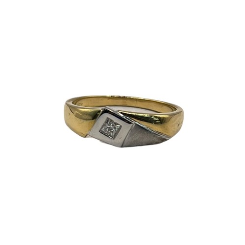 18ct 18K Yellow Gold 20 Point Diamond Men’s Signet Ring Size V1/2 ...