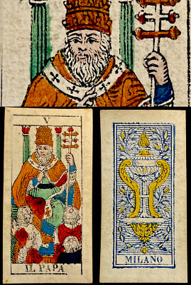 c1850 Historic The Pope Antique Tarot Cards Major Arcana Original ...