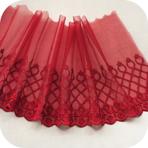 15/20/25cm Mesh Trimming Lace Edging Embroidered Floral Upholstery Sew ...