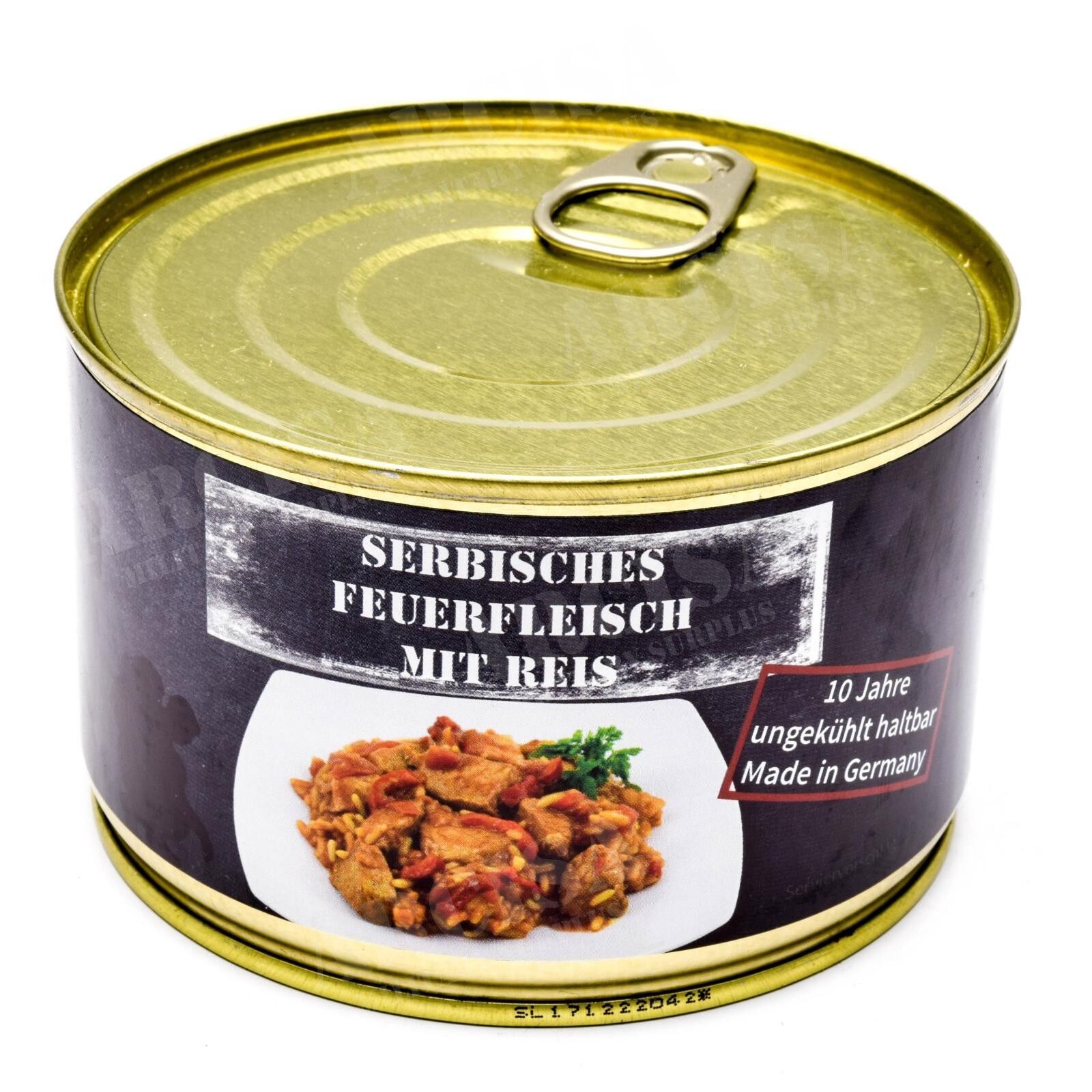 Emergency ration army survival food canned Serbian pork meat with rice ...