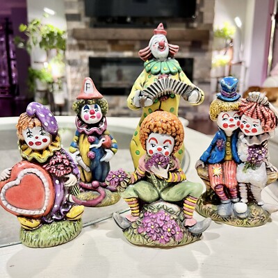 Lot Of 5 VINTAGE CLOWN Figurines Collectible & Hand Painted | eBay