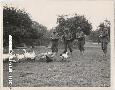 ORIGINAL WWII PHOTO OF U.S. SOLDIERS FEEDING DUCKS FOR EVACUATED ...