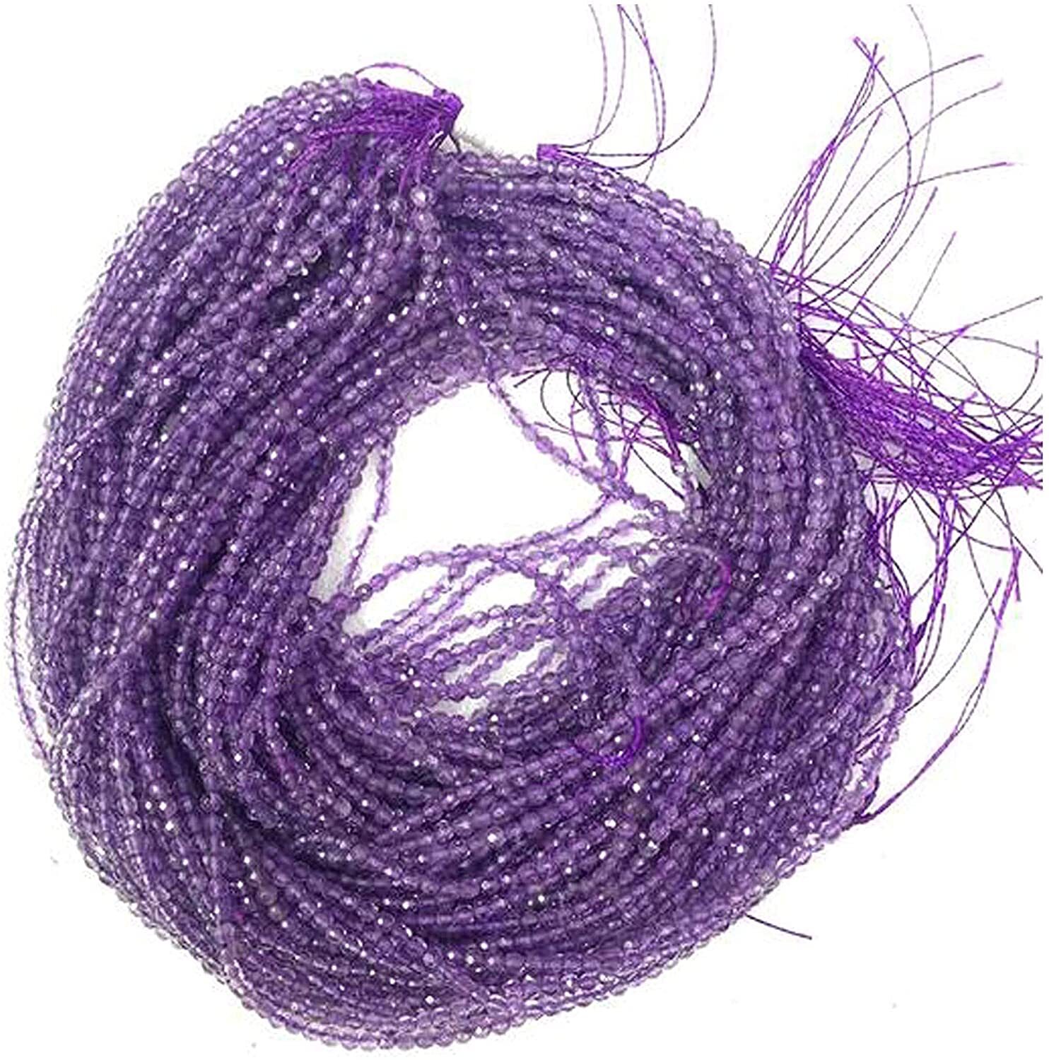 3to4mm Natural Amethyst Faceted rondelle semi Precious Gemstone 2 ...