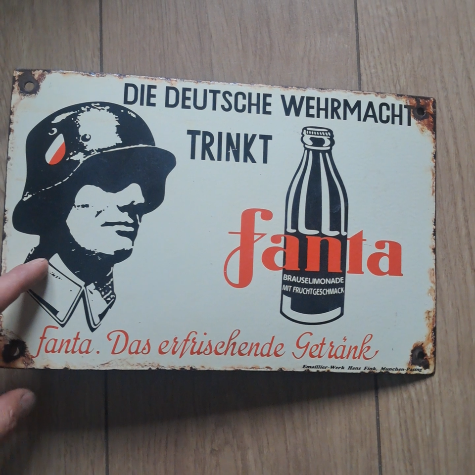 german enameled steel sing, Fanta drink, WW2, WWII | eBay