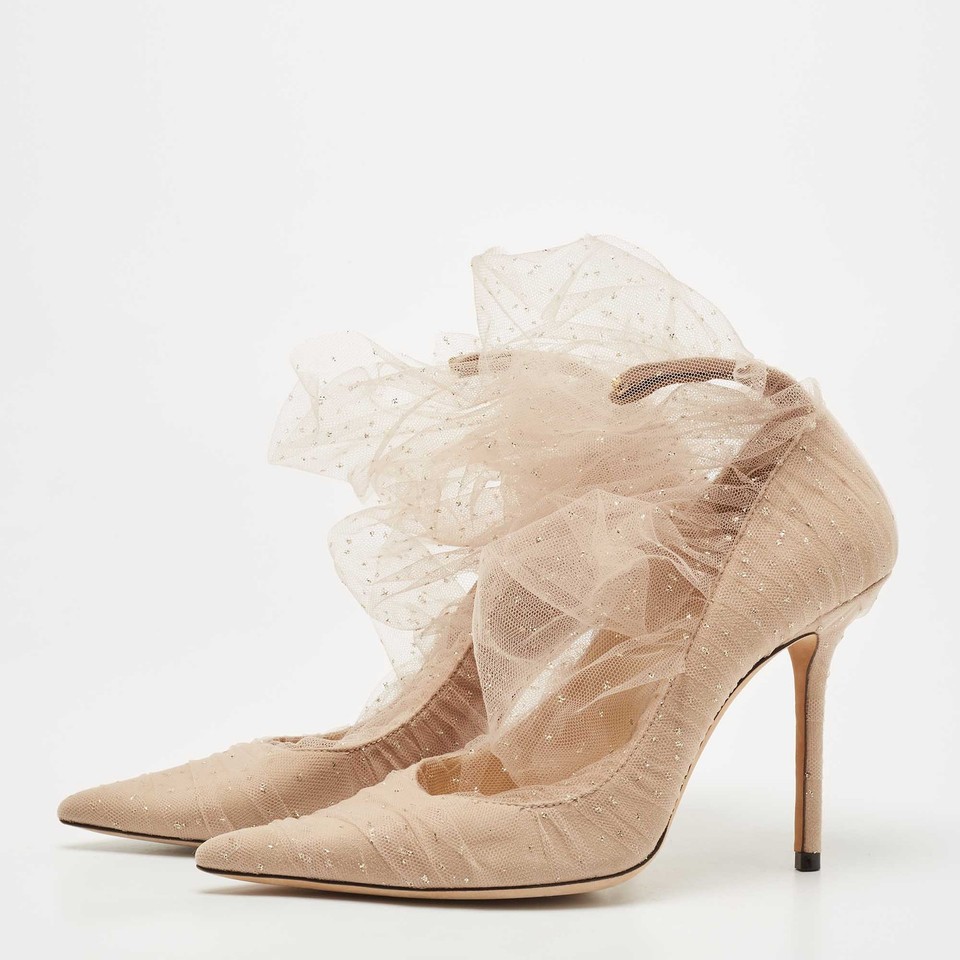 Jimmy Choo Beige Mesh and Suede Lavish Pumps Size 39 | eBay