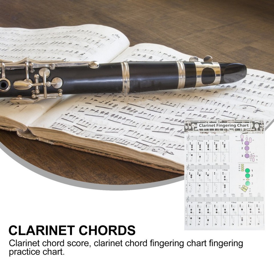 Music Instruction Chord Guide Clarinet Note Chart Finger Book Beginner ...