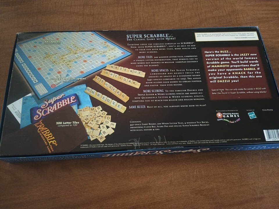 Super Scrabble Board Game - 100% Complete - More Spaces, 200 Tiles, Larger Board 714043010796| eBay