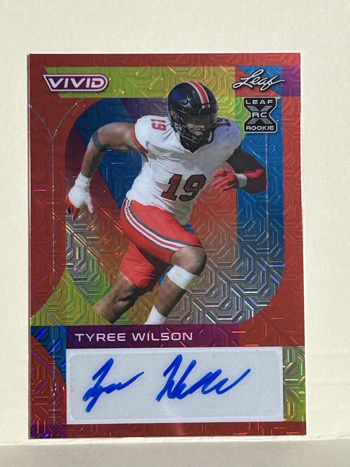 TYREE WILSON 2023 Leaf Vivid RC RARE RED MOJO Rookie AUTO 4/8 RAIDERS🔥 ...