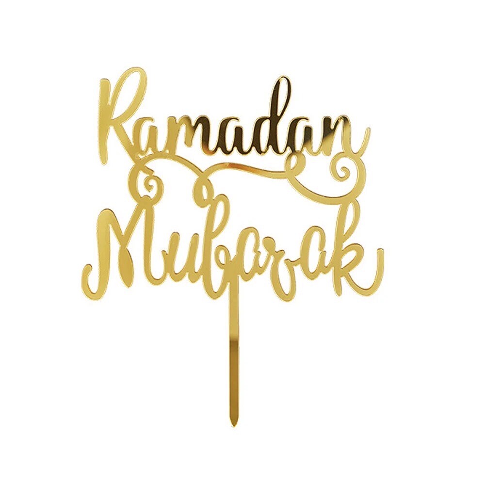 Ramadan Mubarak Cake Topper Gold Acrylic Ramadan Cake Toppers Cake ...