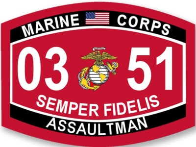 USMC Marine Corps MOS Code 0351 Assaultman Decal/Sticker | 3x4 inch ...