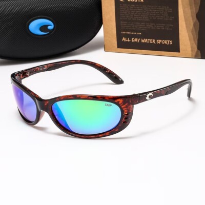 Costa del Mar Brine Tortoise Shell Frame Green Mirror Polarized ...