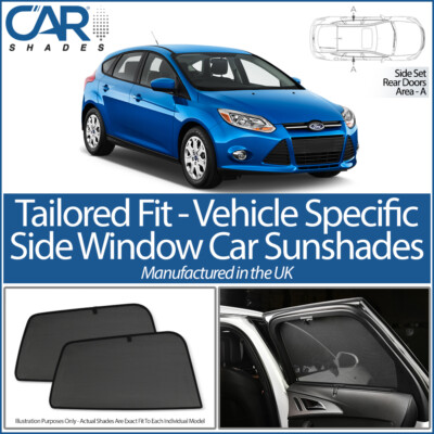 FORD FOCUS 5 DOOR 2011-2018 CAR SHADES UK TAILORED UV SIDE WINDOW SUN ...