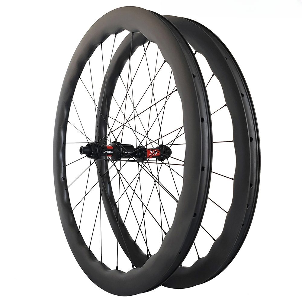 700c Carbon Fiber Gravel Road Bike Wave Wheelset Tubeless Clincher ...