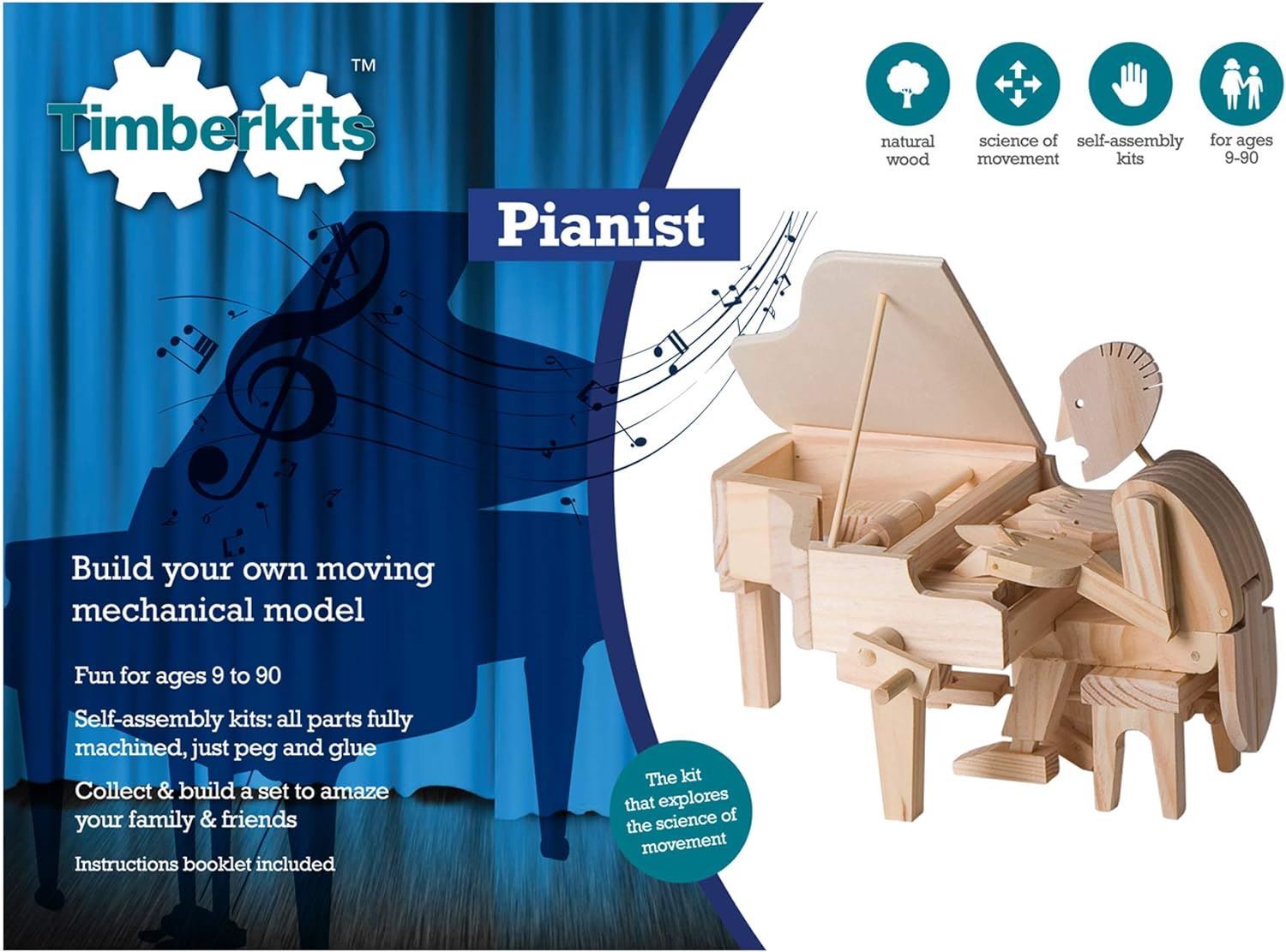 Timberkits Musician Pianist Automata Mechanical Wooden Model ...